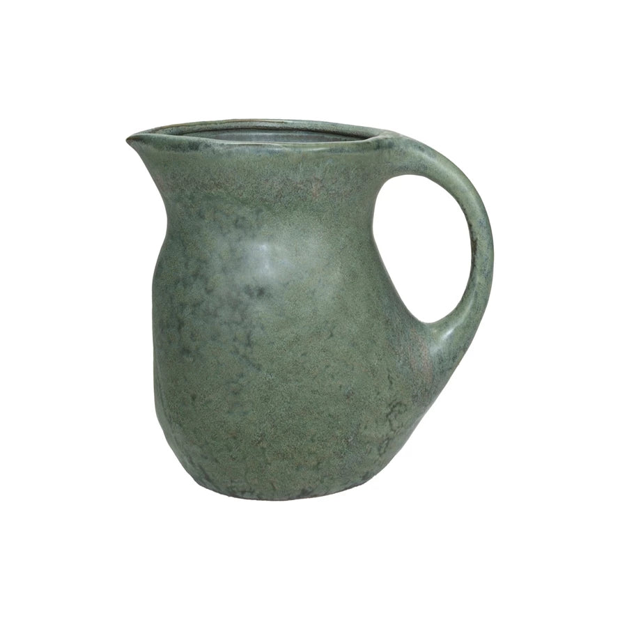 Natural Green Stoneware Pitcher – Home & Garden Vermont
