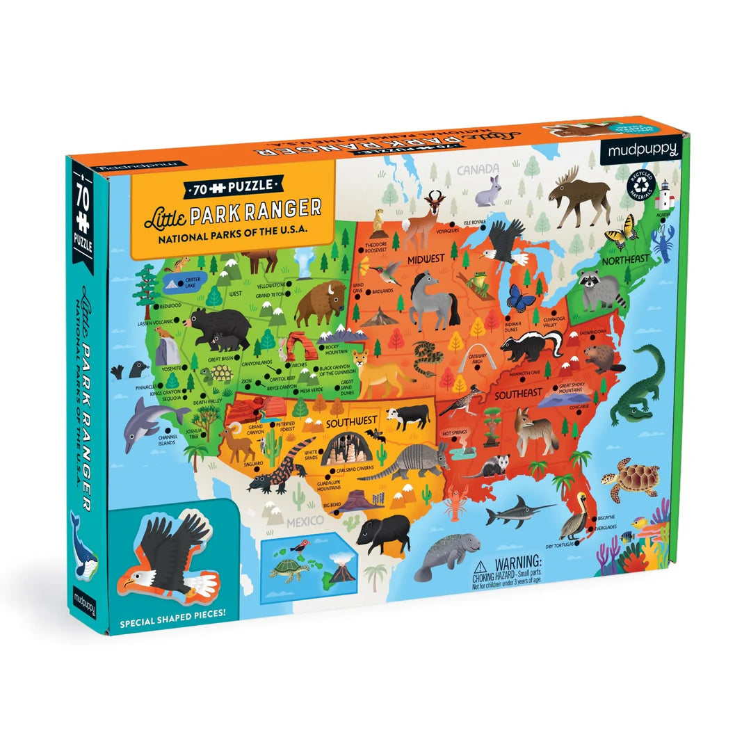 Little Park Ranger National Parks Map of the U.S.A. Geography Puzzle ...